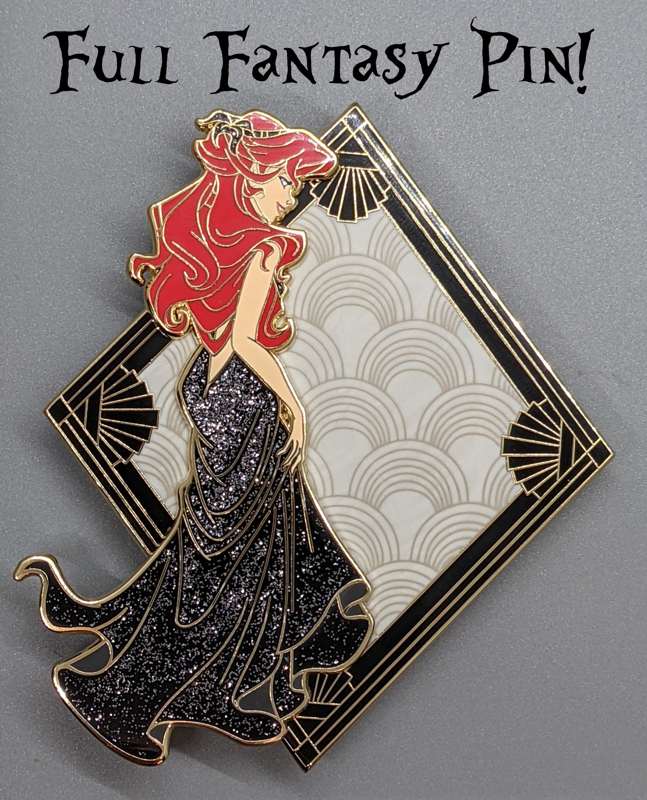 Ariel / Fantasy / Pin / Art Deco / FULL PIN / Little Mermaid / - Etsy ...