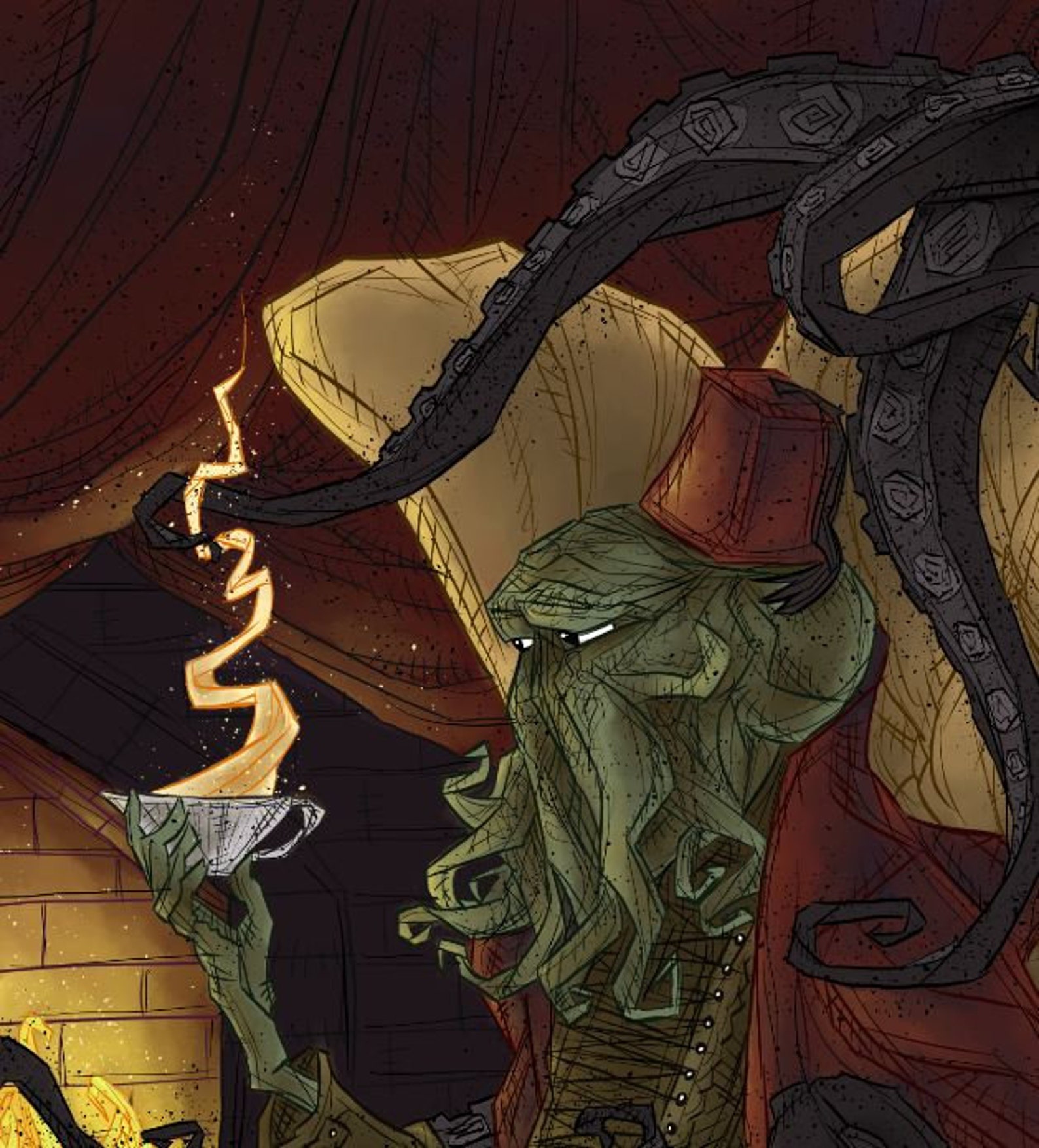 Cthulhu / Art Print / Creature / Tea / Cryptid / Monster / - Etsy