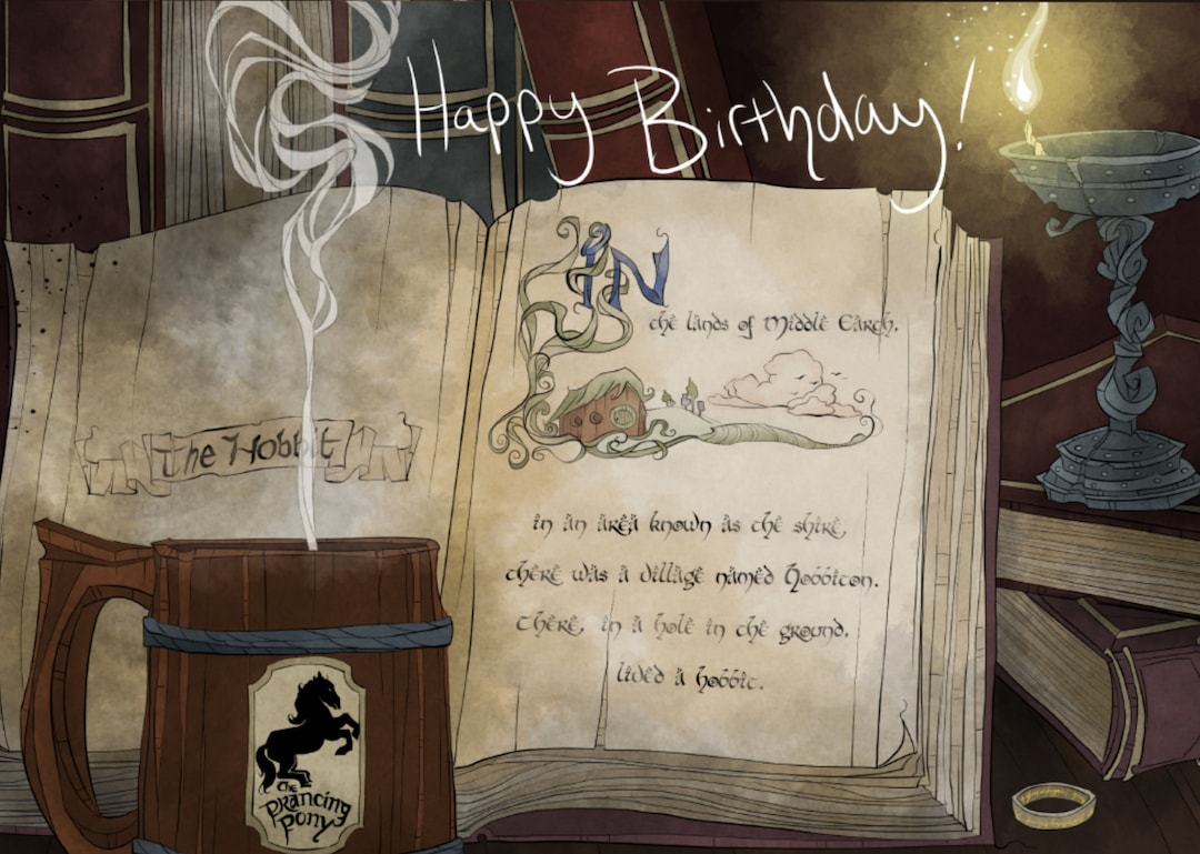 Hobbit / Birthday / Card / Bday/ Tolkien / Humor / Funny / Hilarious ...