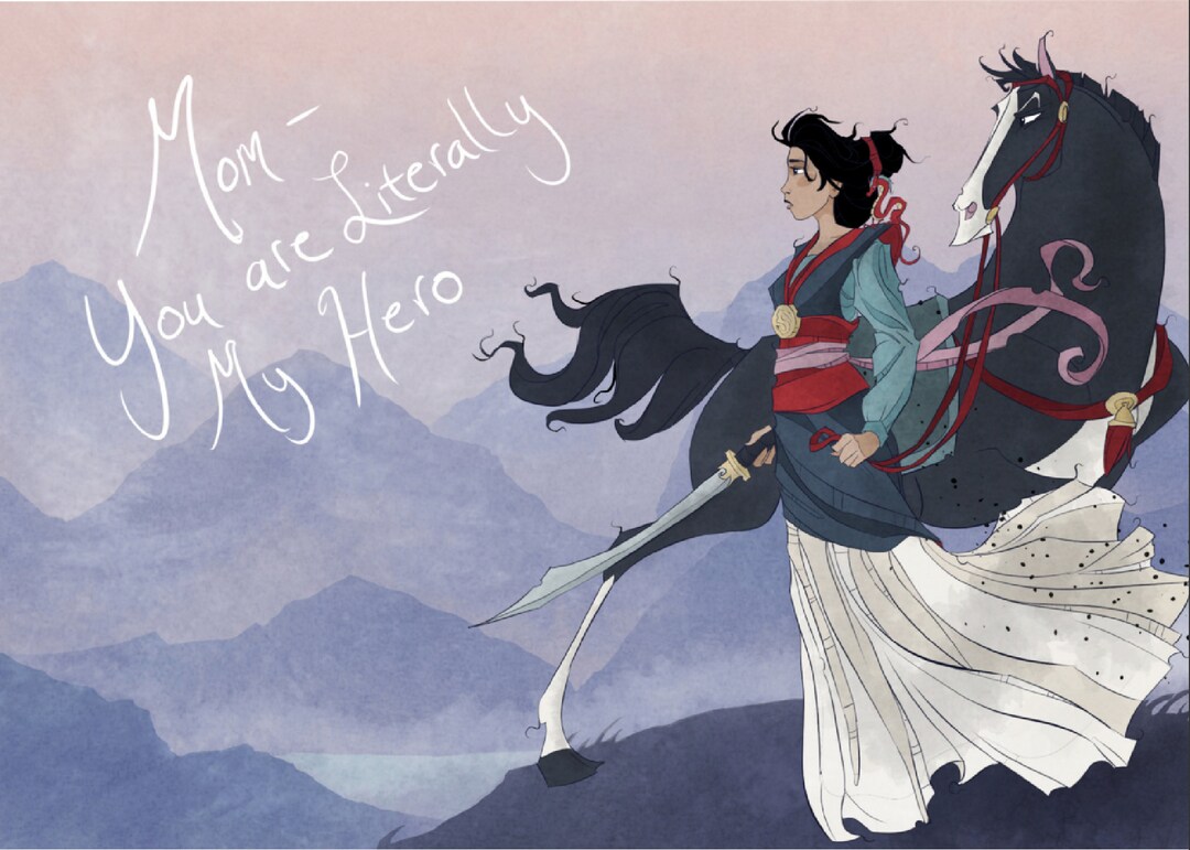 Mom / Card / Greeting / Love / Mulan / Disney / Princess / - Etsy