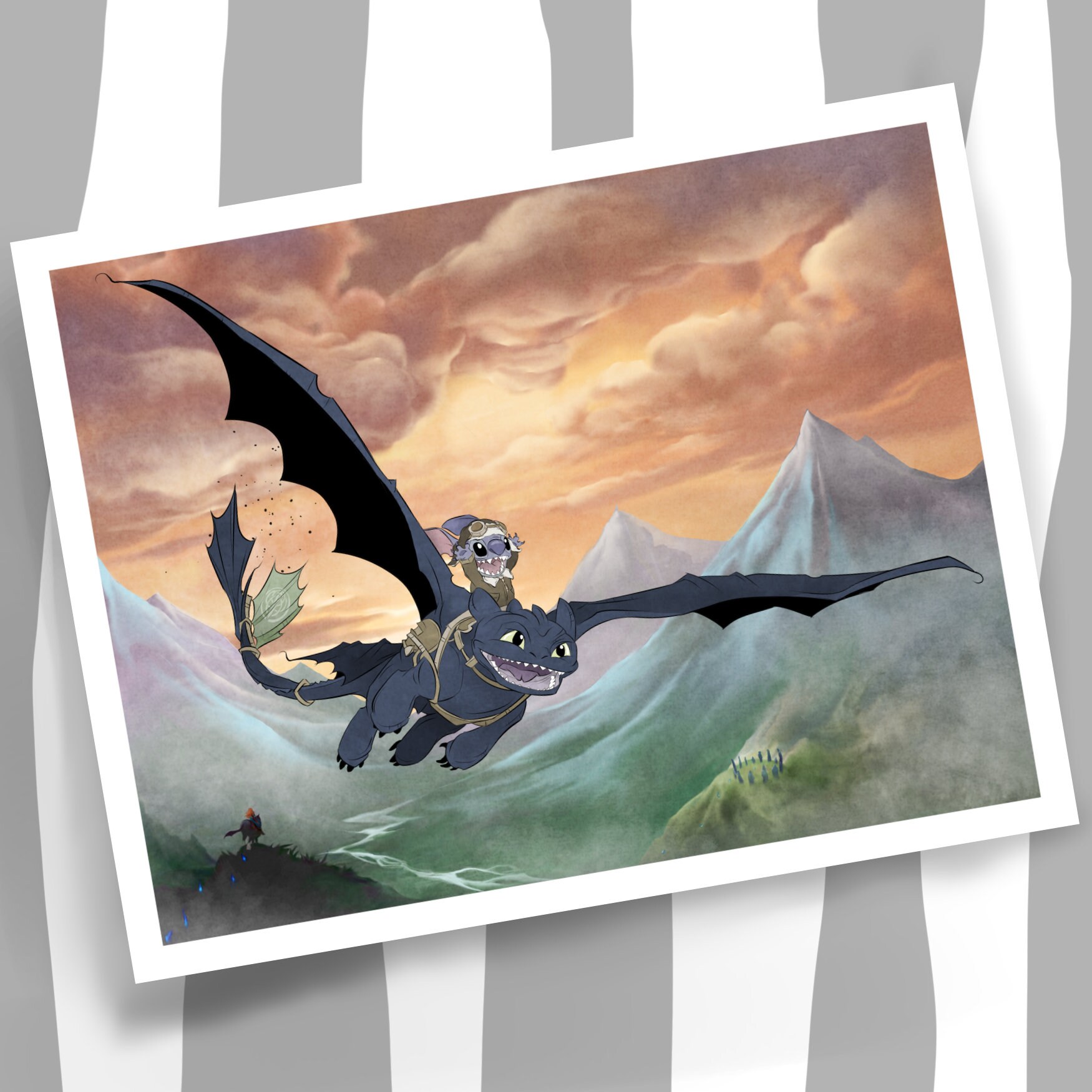 Toothless/ How to Train Your Dragon / Stitch / Art Print / Merida ...