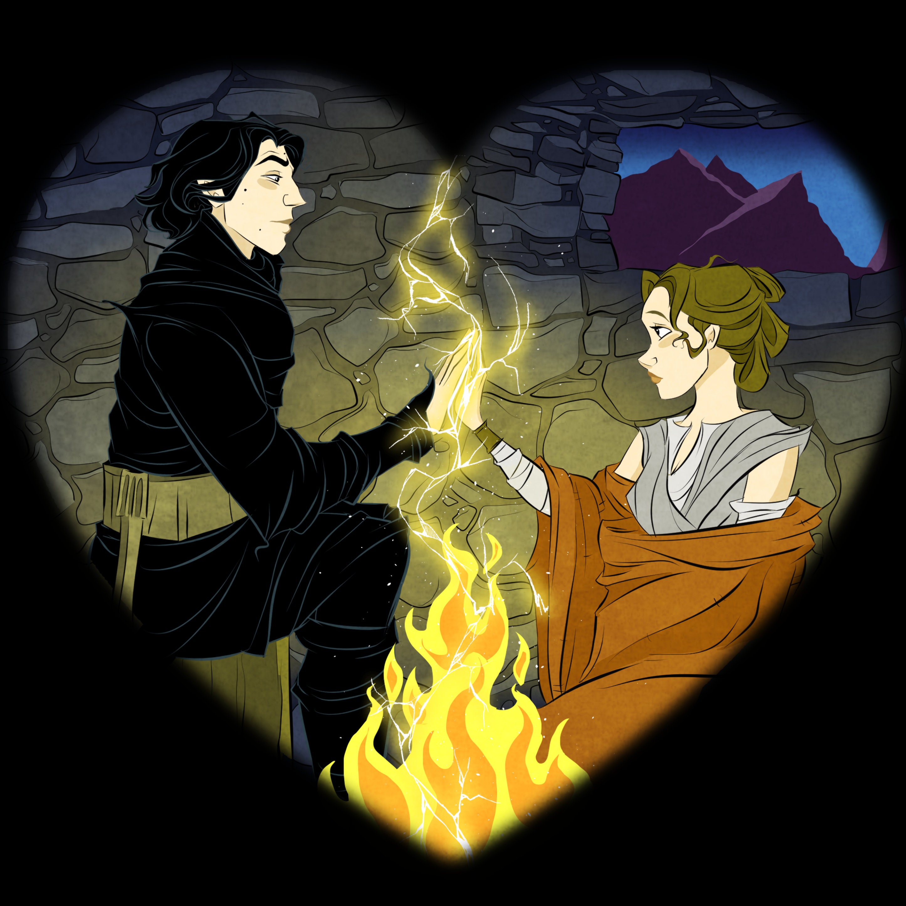 Limited Edition Reylo Fan Art Print Kiss Skywalker Etsy