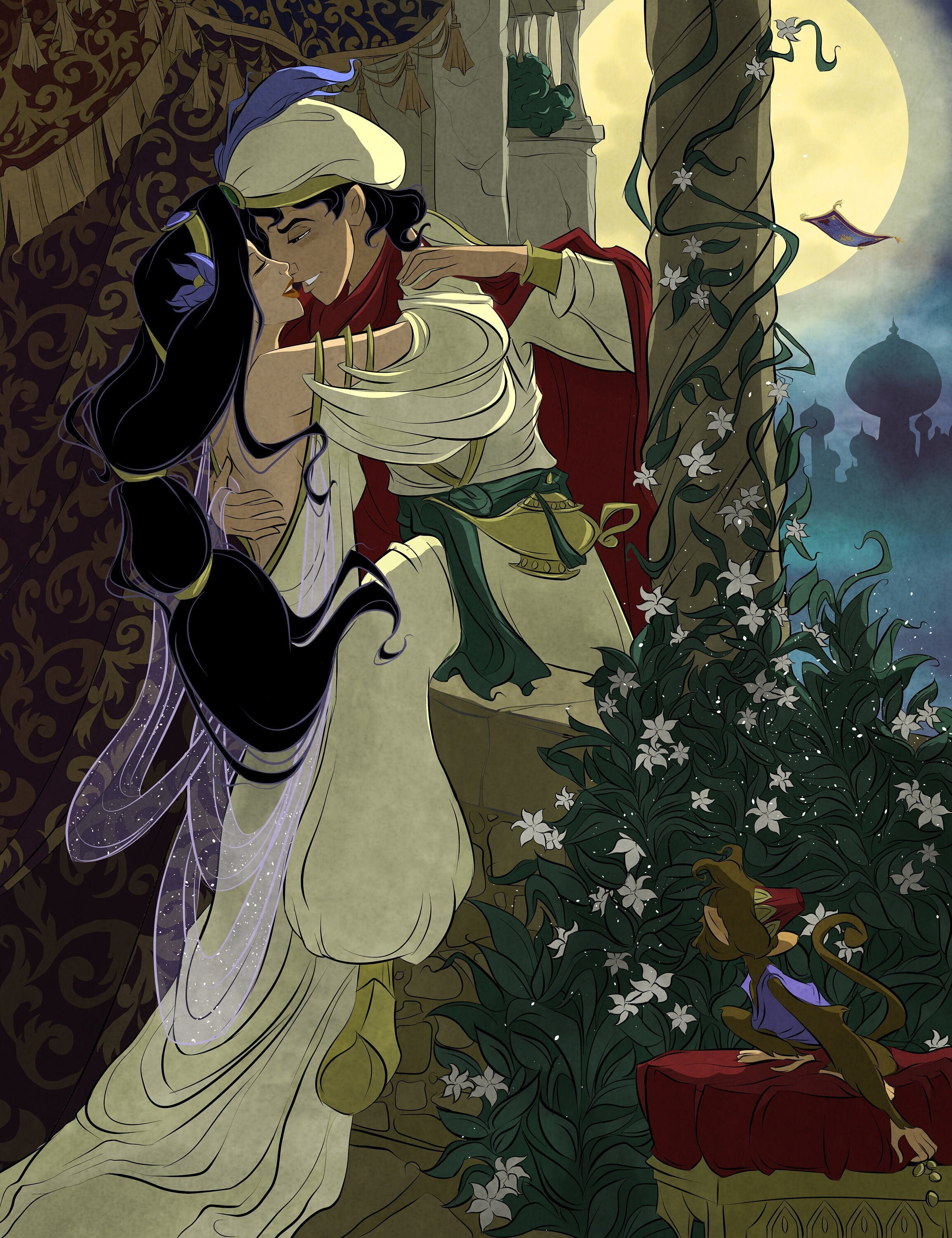 Aladdin And Jasmine Sticker Vinyl Waterproof Decal Fan Art