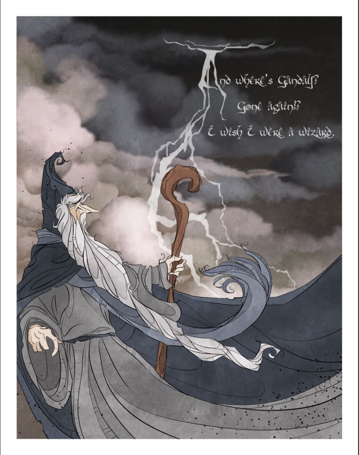 Gandalf / Lord of the Rings / Art Print / Fan Art / LOTR / Hobbit ...