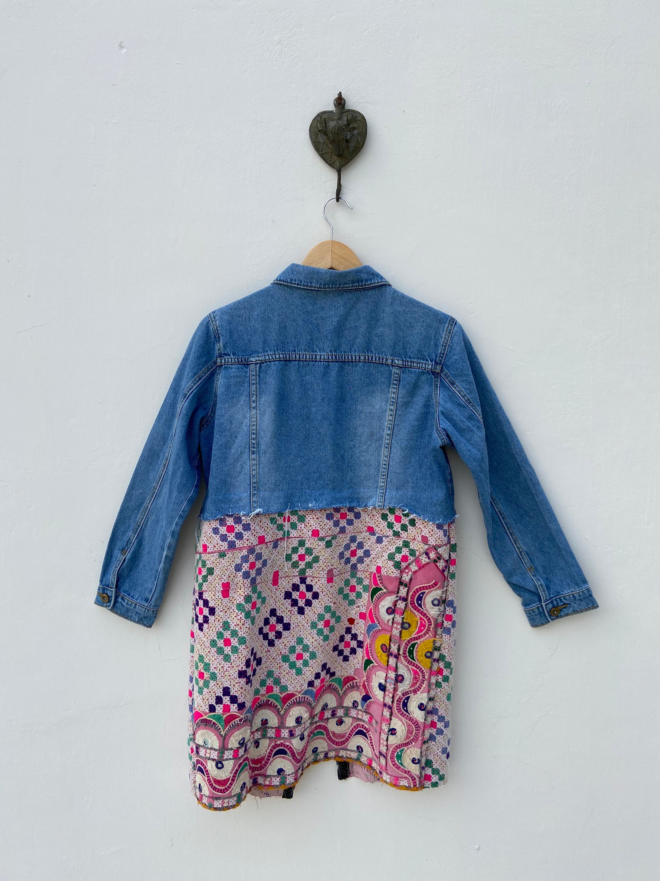 Patchwork Denim Jacket / Embroidered Jean Jacket / Boho Unique | Etsy