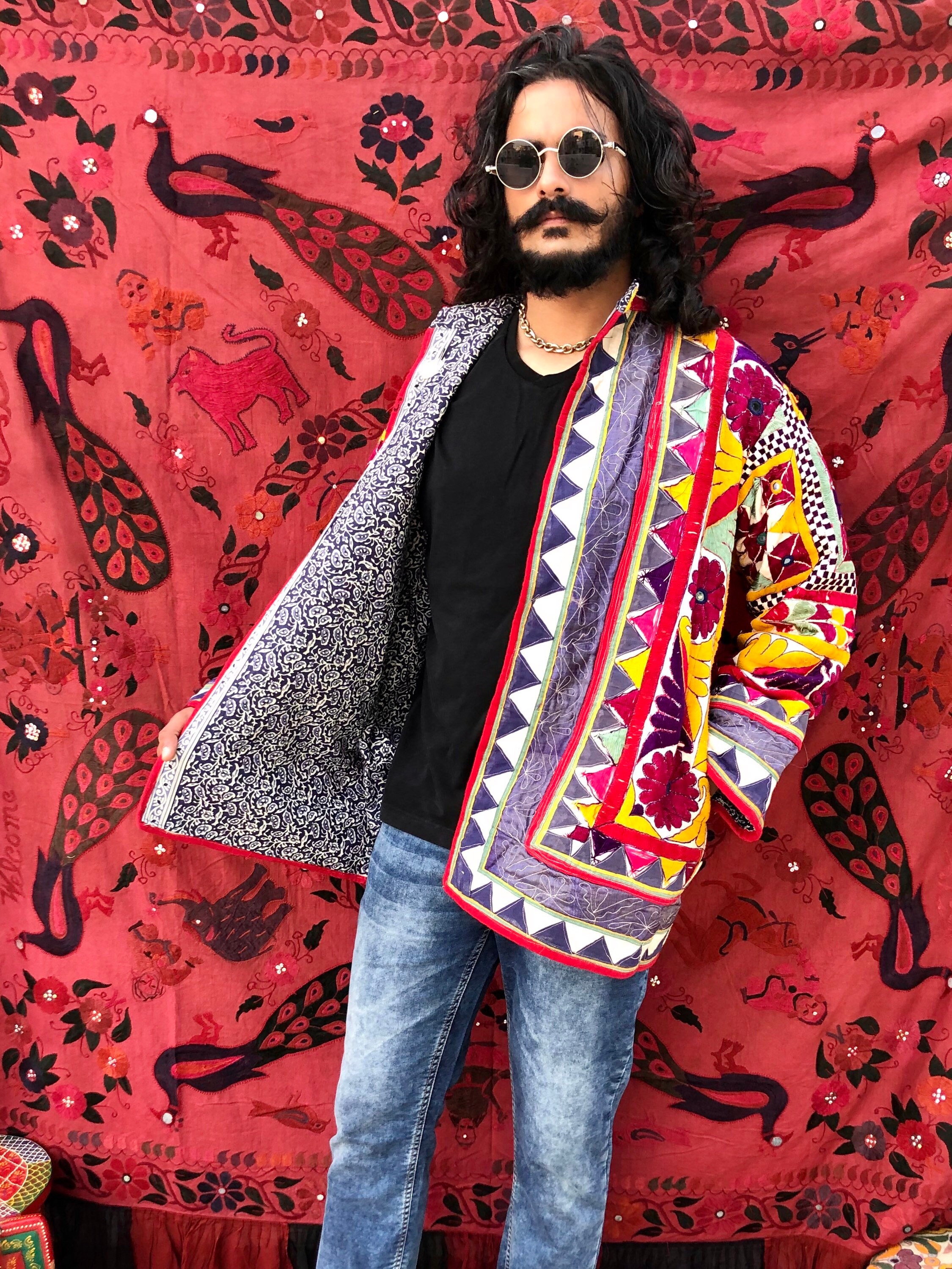 Boho jacket upcycled Festival jacket bohemian clothing | Etsy