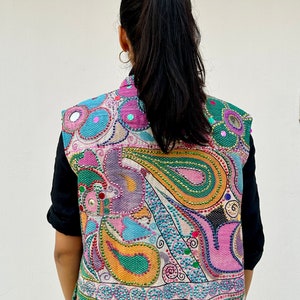 Unique Duster Coat for Women , Multicolored Sleeveless Long Vest Coat ...