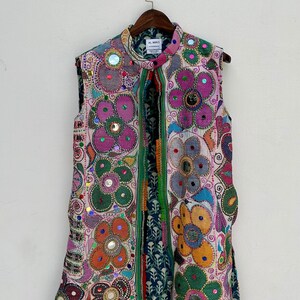 Unique Duster Coat for Women , Multicolored Sleeveless Long Vest Coat ...