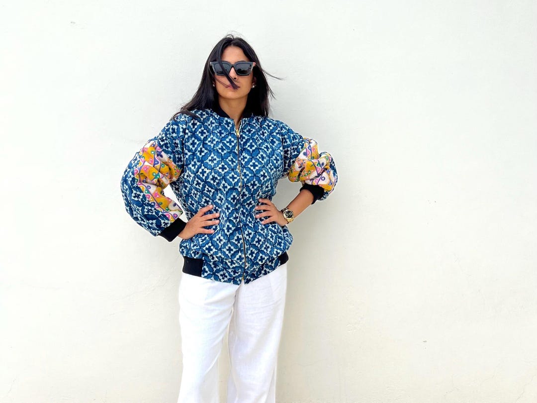 Kantha Quilt Vintage Boho Bomber Jacket/ Unique Stylish Vintage ...