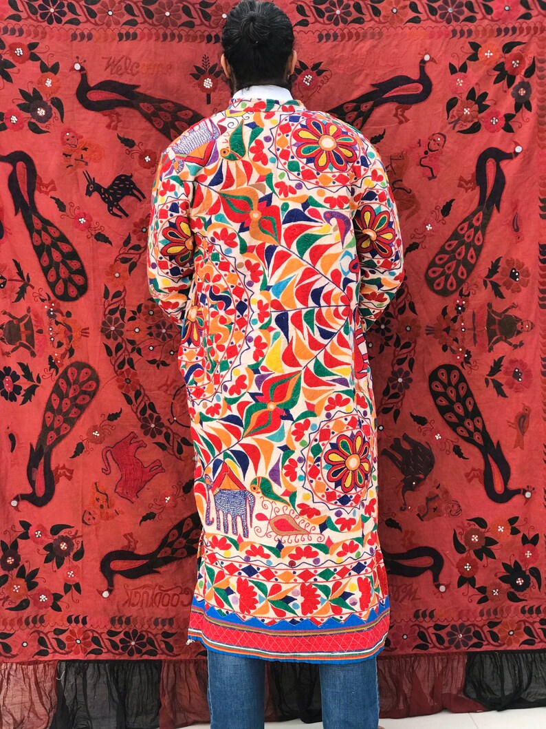 Rainbow Patchwork Jacket Men / Multicoloured Embroidered Coat - Etsy