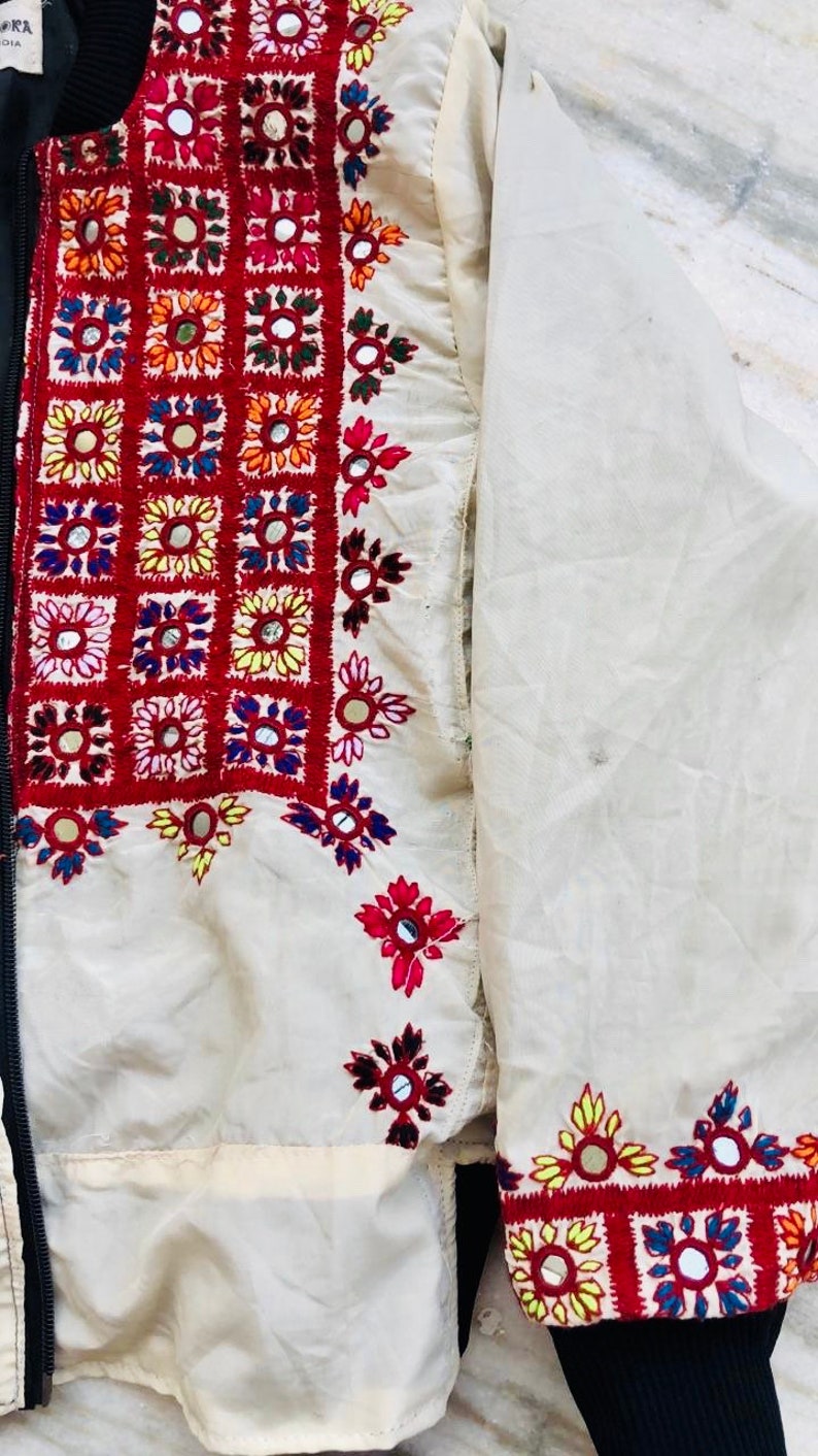 Embroidery detail bomber jacket embellished jacket boho | Etsy