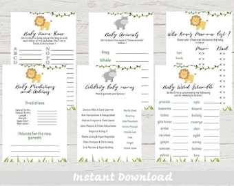 Woodland Baby Shower Games, Girl Baby Shower Game Bundle, Bingo the ...