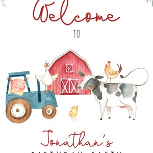 Farm Welcome Sign | Farm Birthday Decorations | Farm Party Welcome Sign ...
