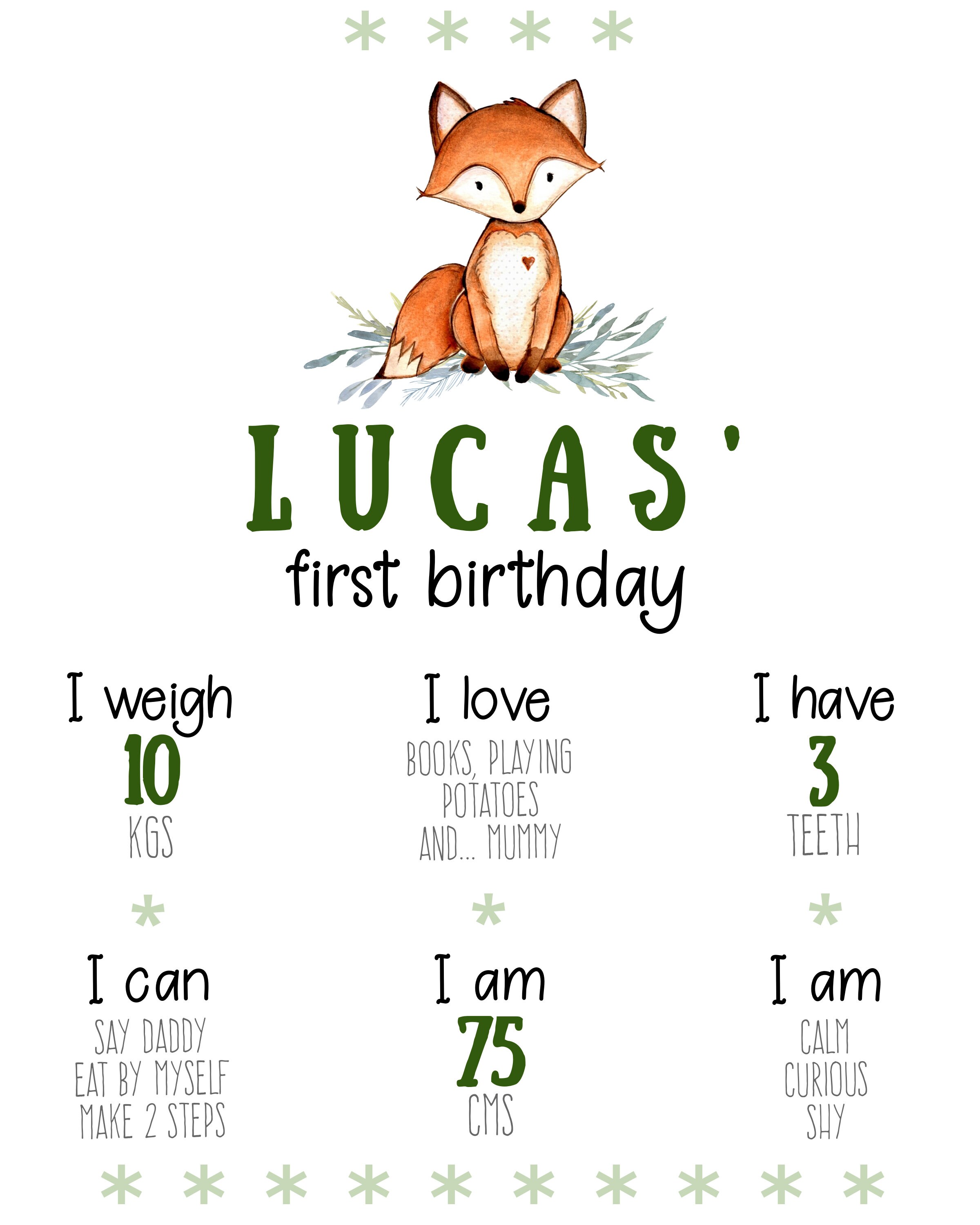 First Birthday Board | Birthday Sign | Fox Birthday Party | First ...
