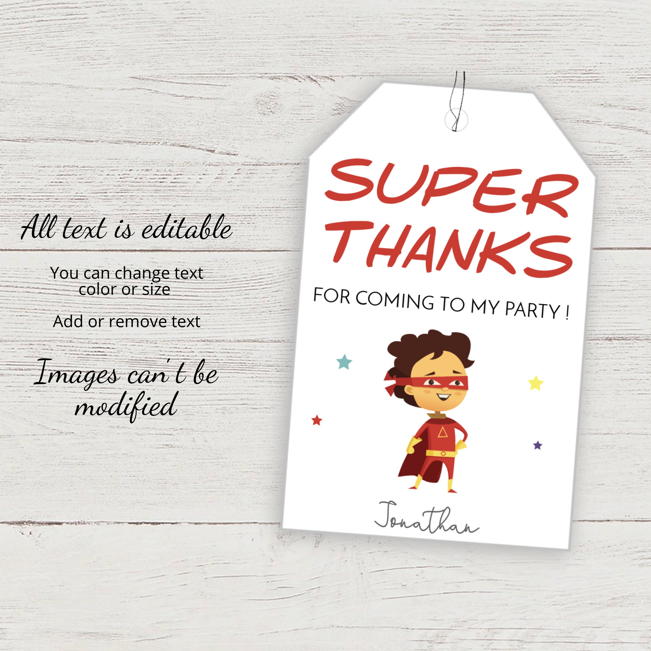 Superhero Thank You Tags | Superhero Favor Tags | Gift Tags | INSTANT ...