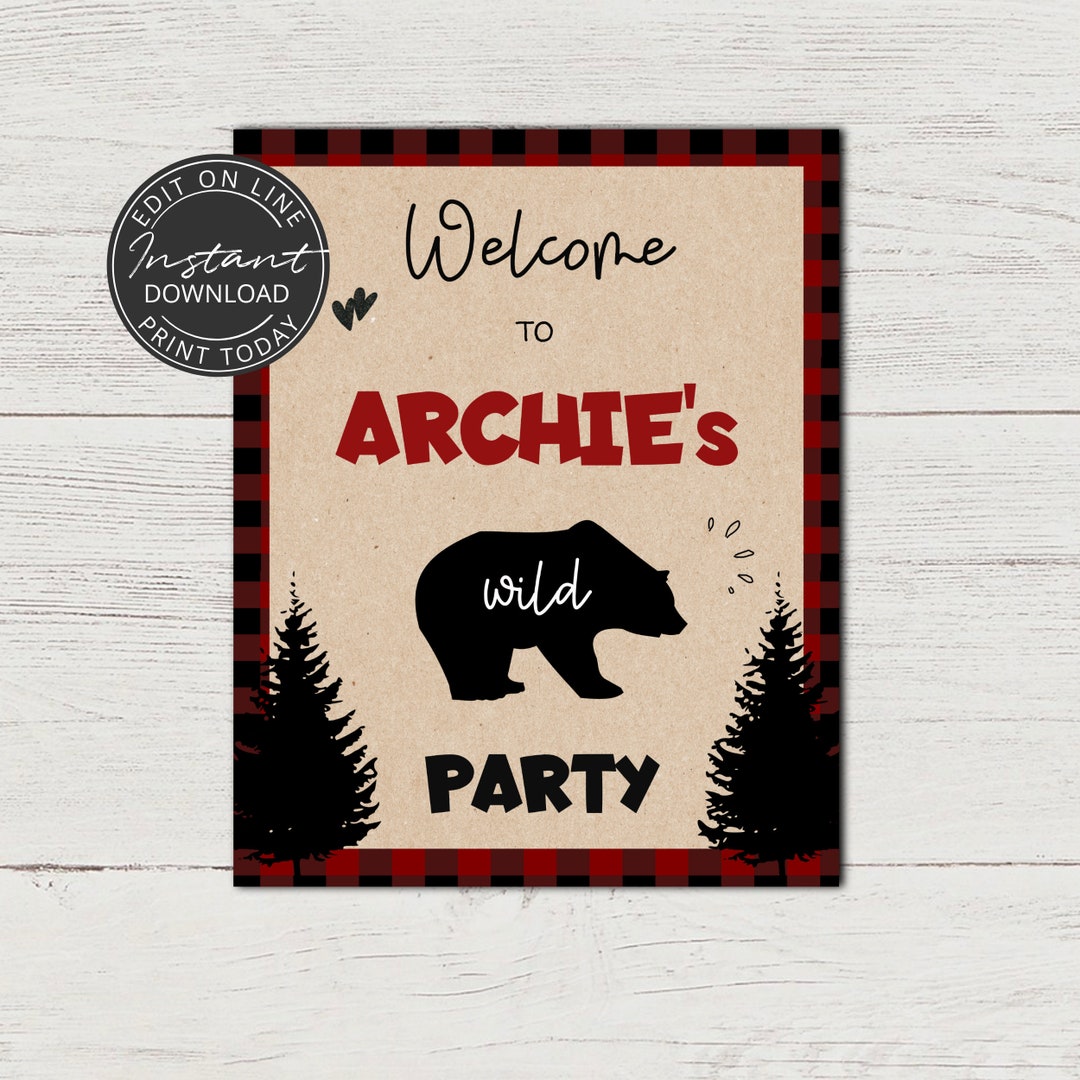 Lumberjack Welcome Sign | Lumberjack Birthday Decorations | Lumberjack ...