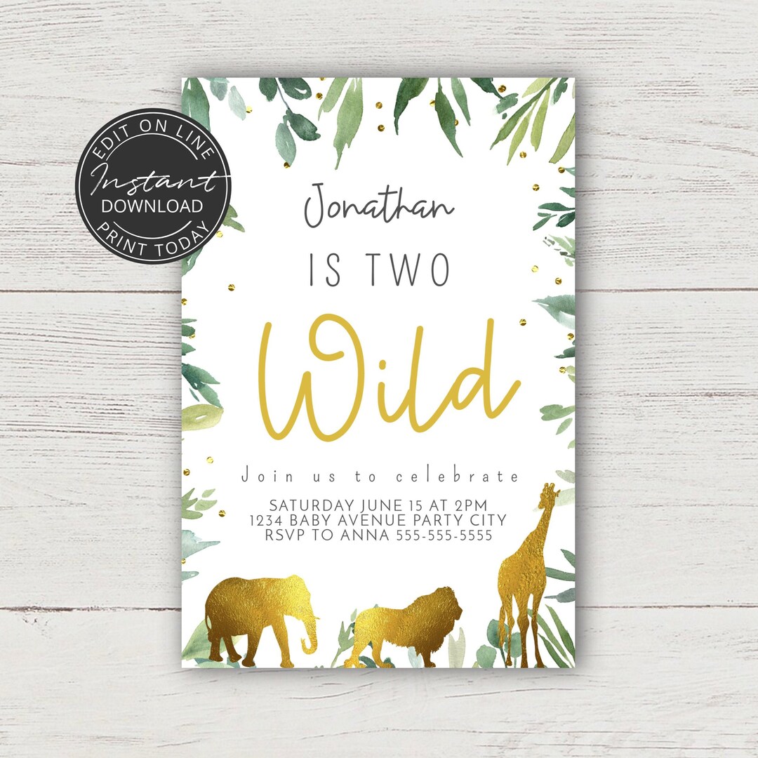 Invitación de cumpleaños de la selva | Invitación a imprimir ...