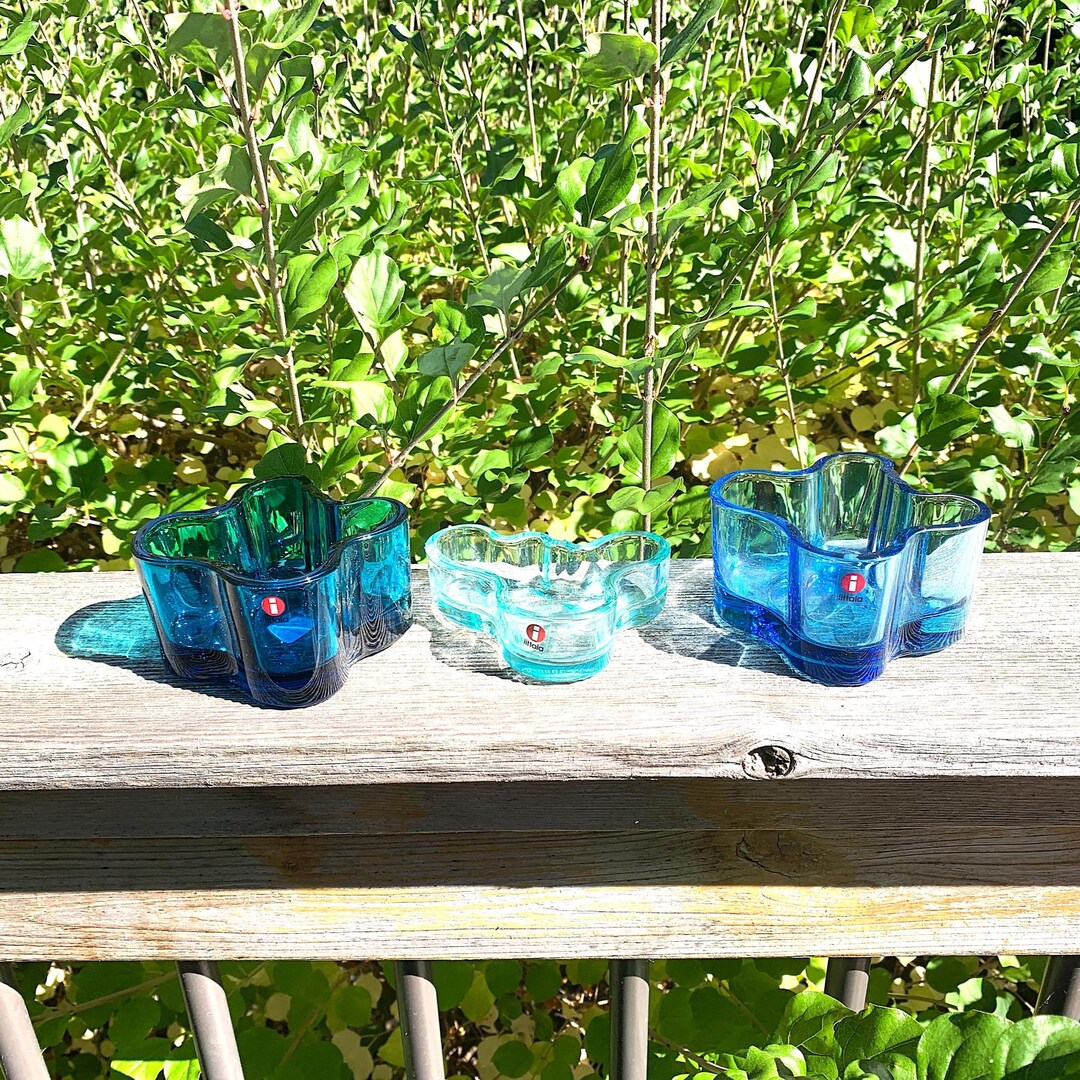 ONE Iittala Alvar Aalto Turquoise Votive Bowl or ONE Alvar Aalto ...