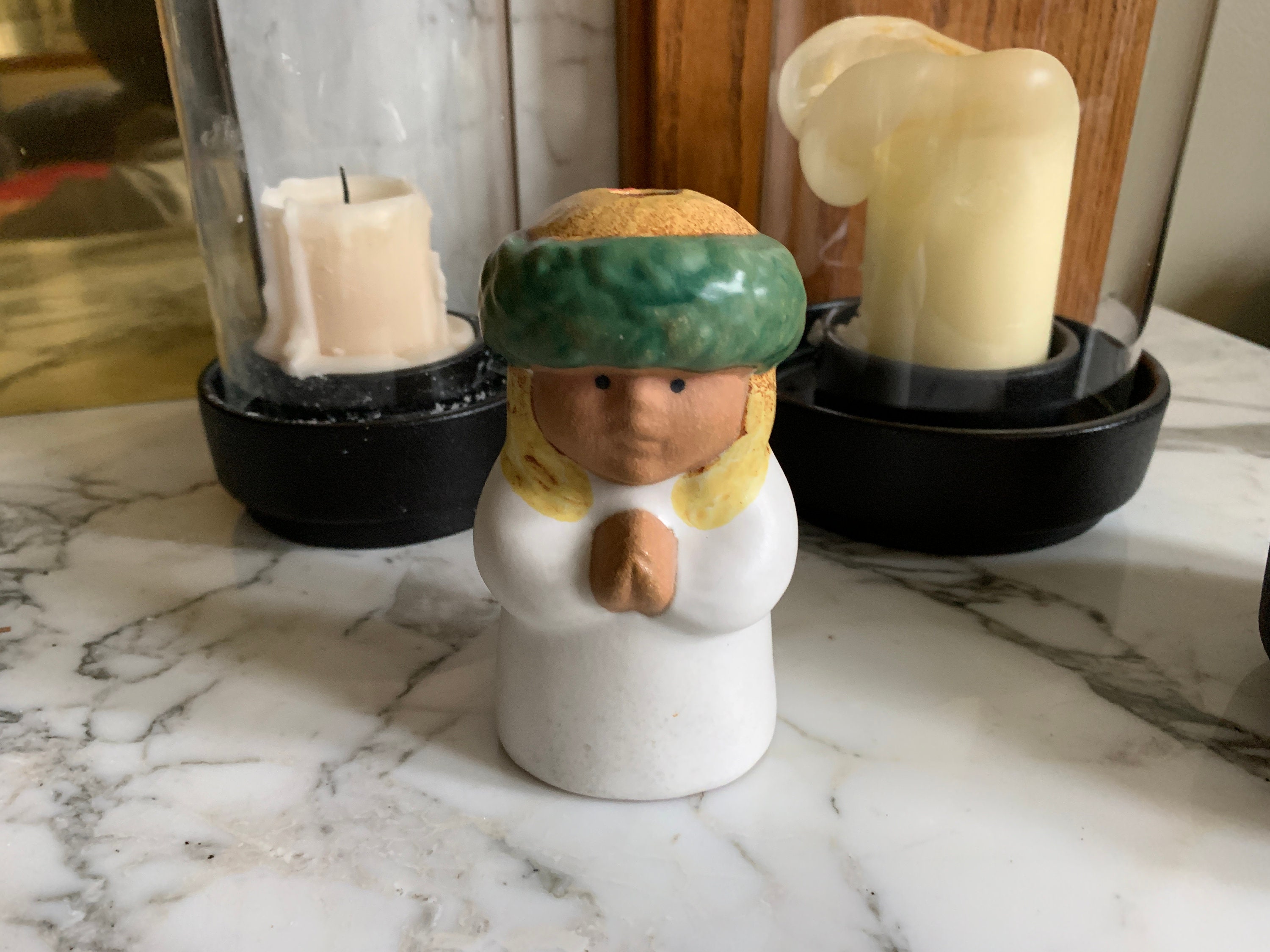 Lisa Larson Sitting Boy Christmas Figurines Candlesticks Holder Home ...