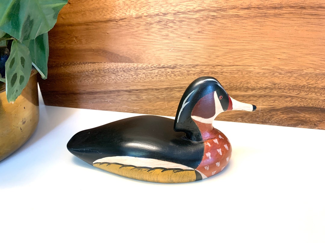 Jim Harkness Hand Carved Wooden WOOD DUCK Stayner Ontario - Etsy