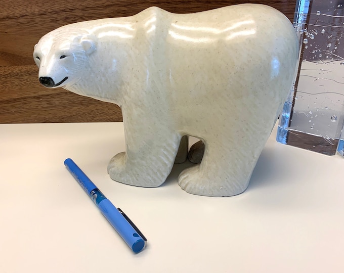 Lisa Larson 6" Height Polar Bear (isbjörn), Gustavsberg Lilla Skansen, Nordic Zoo Series - Mid ...