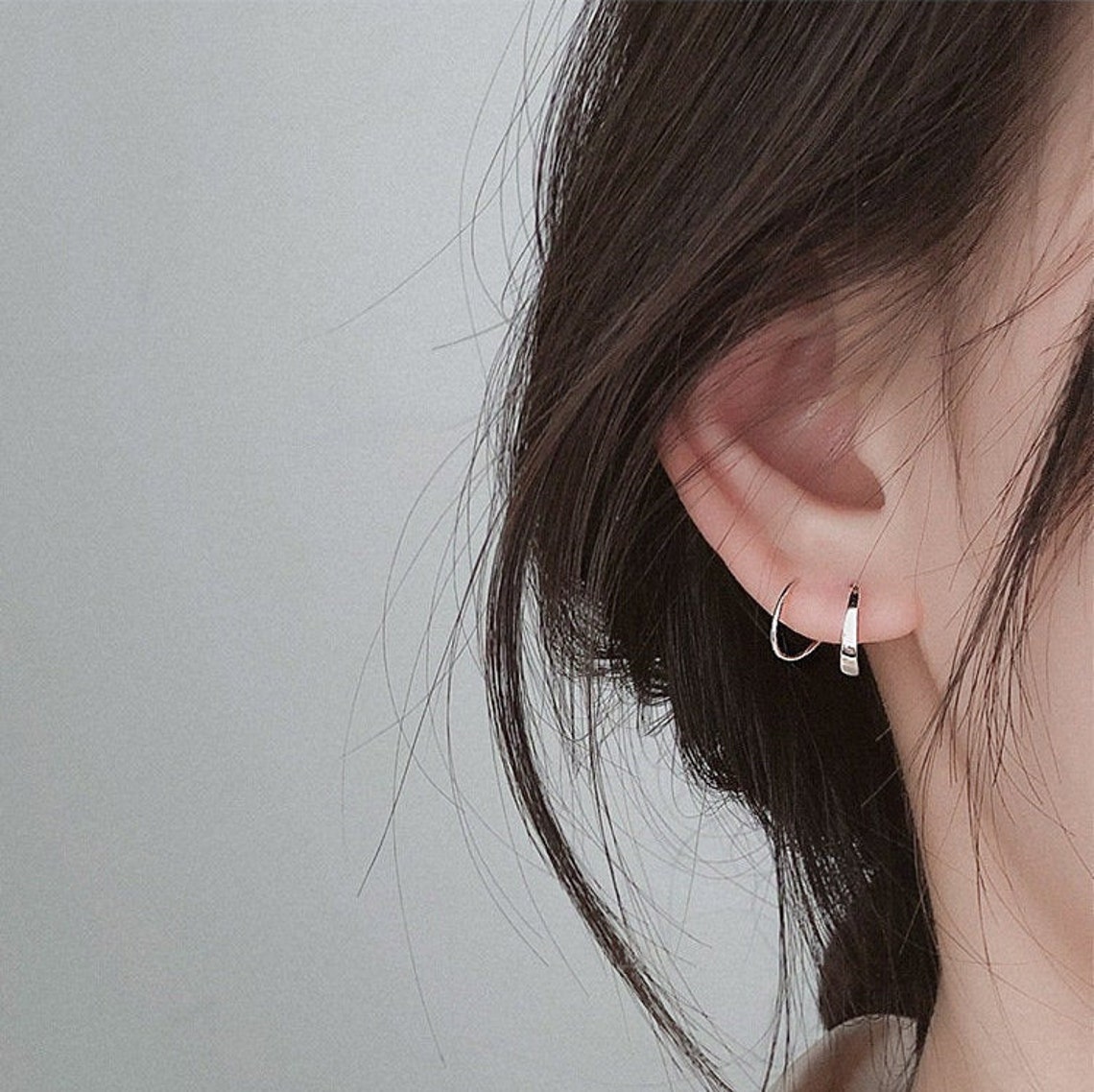 Double Hoop Earrings Small Hoop Earrings Spiral Earrings - Etsy Canada