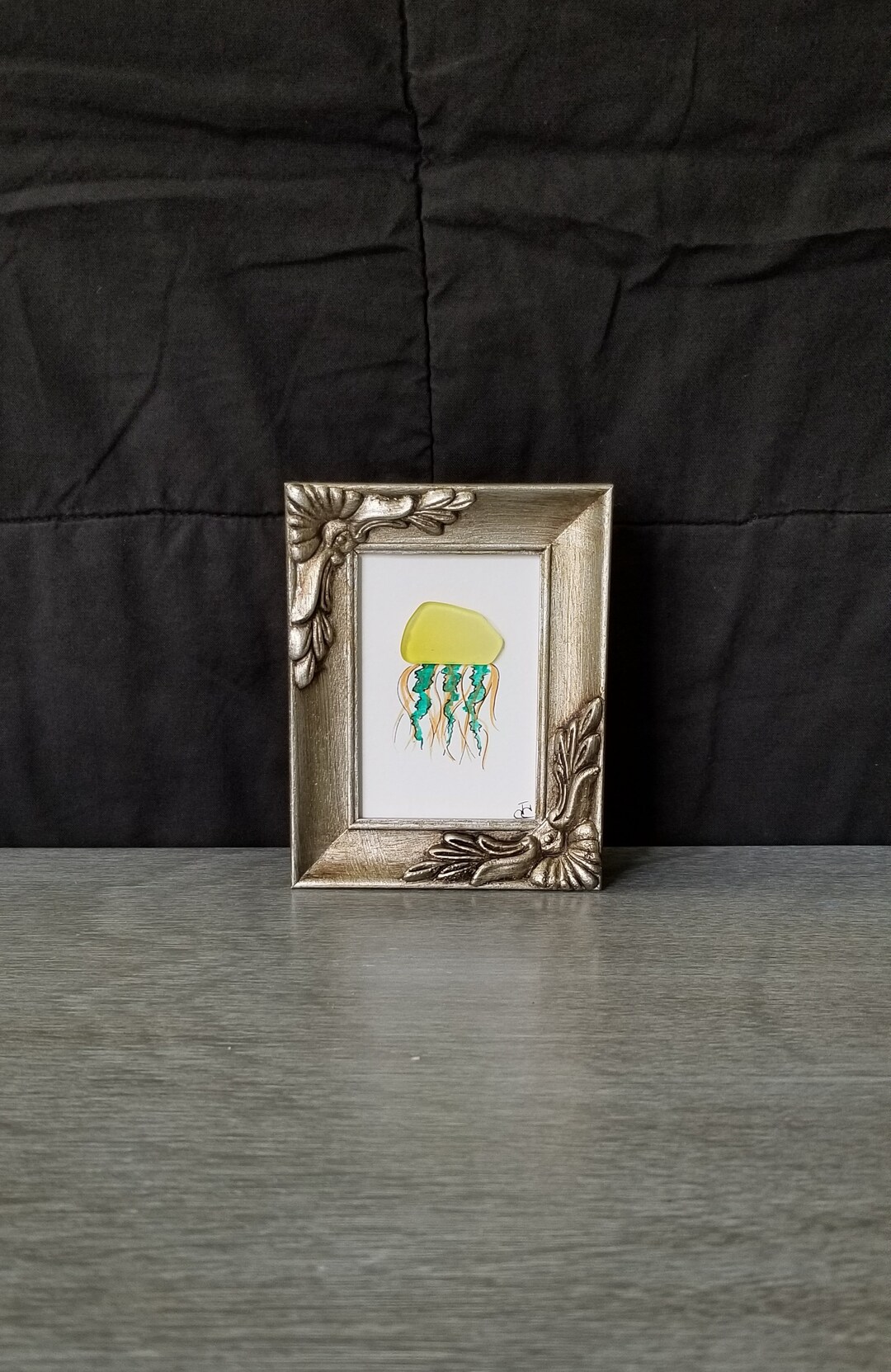 Sea Glass Jellyfish Art: Handmade Beach Decor (2x3 In) - Etsy