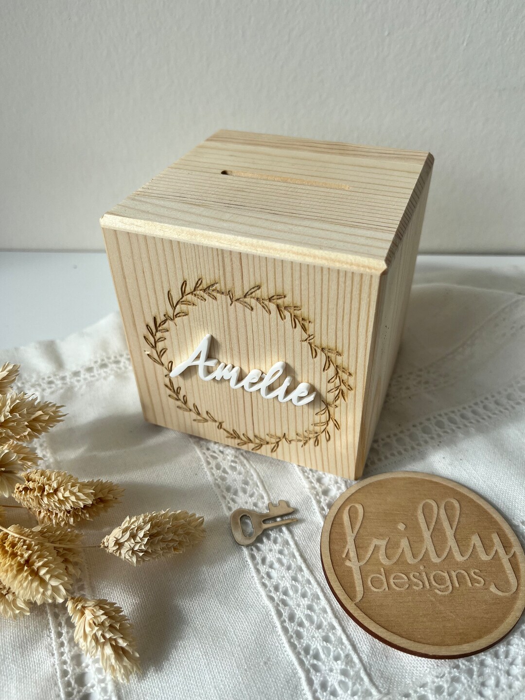 Wooden Money Box, Personalized Piggy Bank, Child Money Box, Baby Gift ...