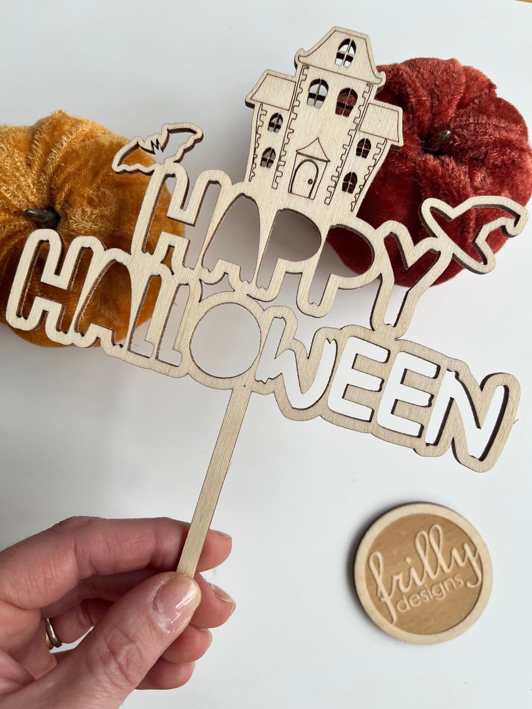 Haunted House Cake Topper Halloween Cupcake Toppers Ghosts - Etsy