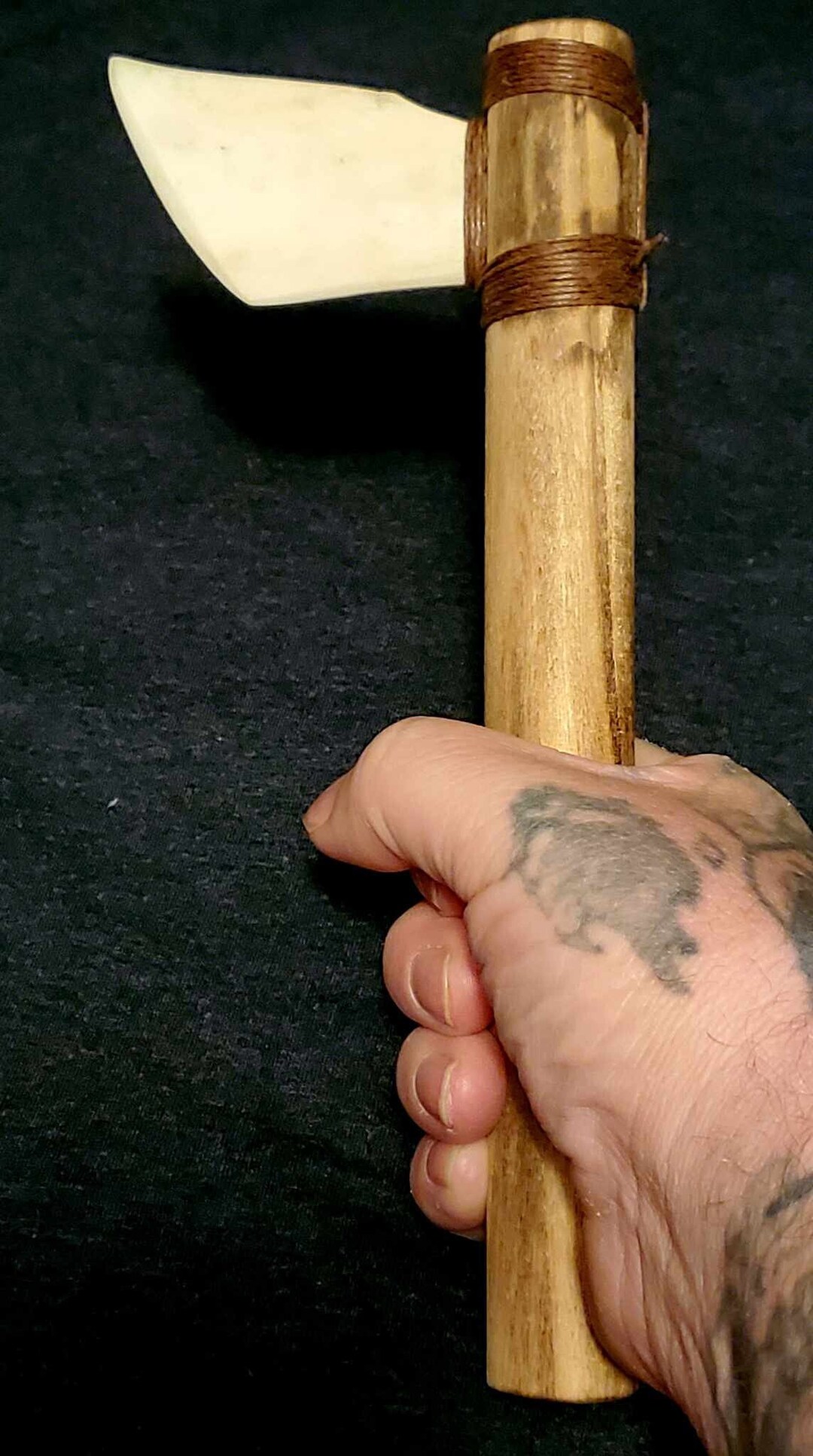 Primitive Style Axe Made From Cow Bone With Charred Beech Wood Handle ...