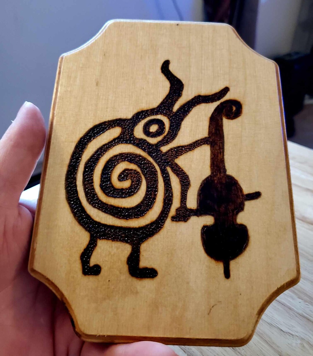 Warrior Snail on the Cello Hand Made Wood Burning - Etsy