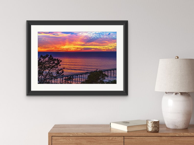 Printable Wall Art Color Sunset at Scripps Pier, La Jolla Digital File ...