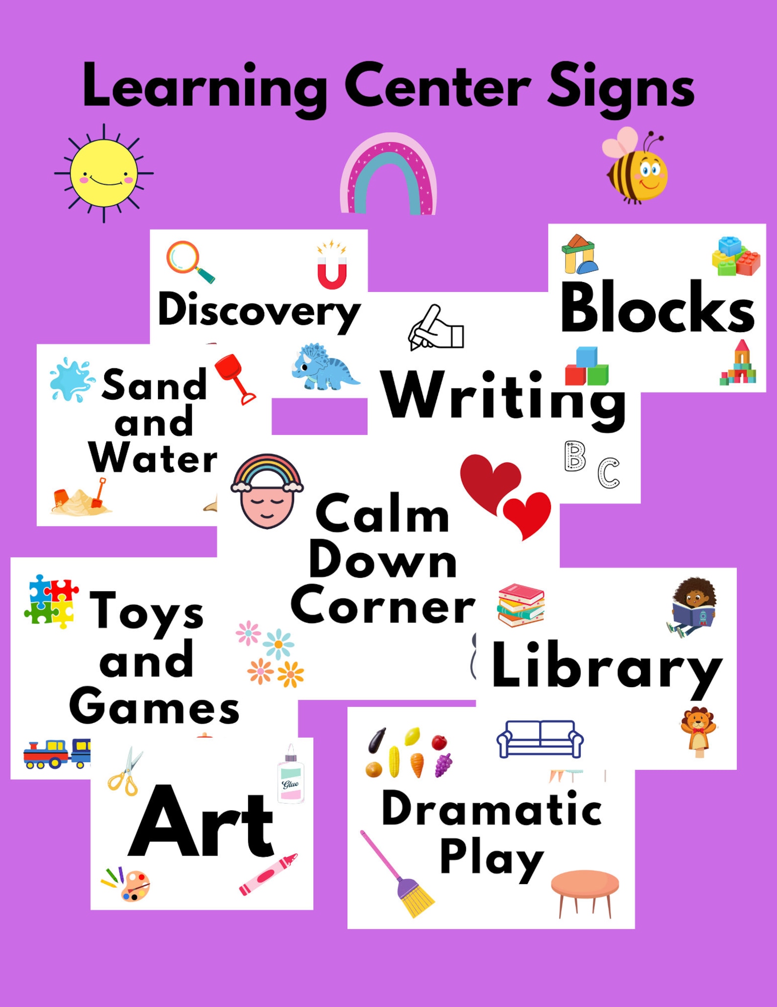 Learning Center Signs, Classroom, Preschool, Discovery Centers, Prek ...