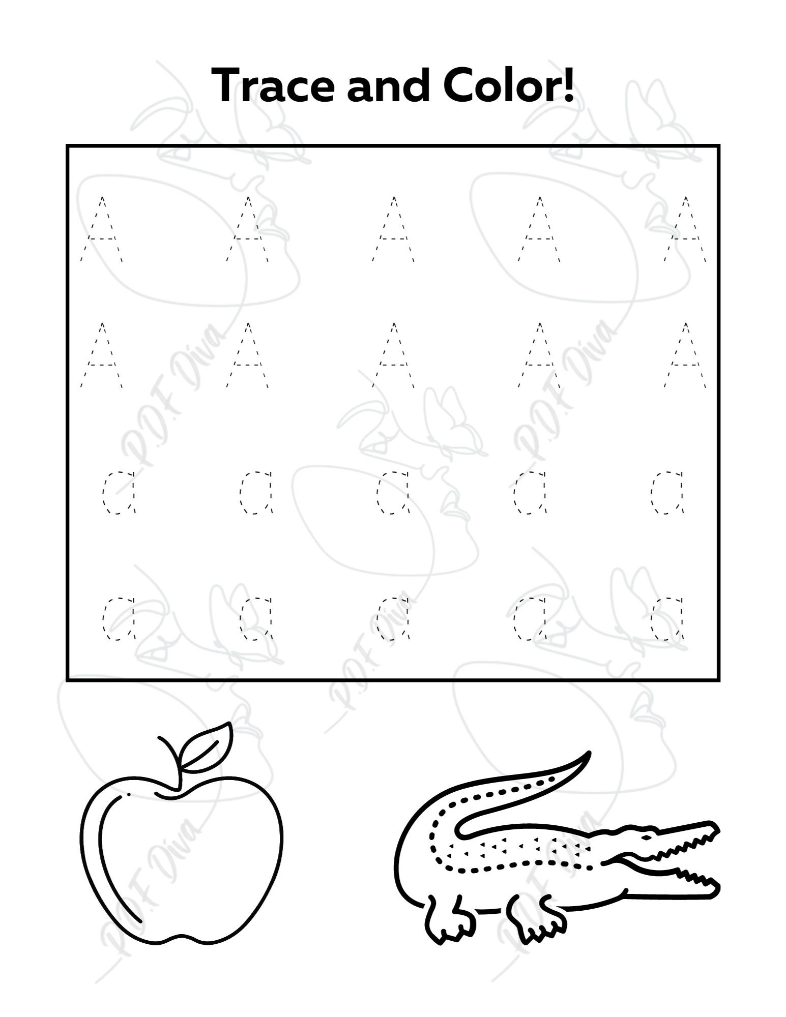 Alphabet: Trace and Color Bundle! (A-Z) - Etsy