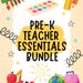 Pre-k Teacher Essentials Bundle – Back to School, Editable Assessment ...