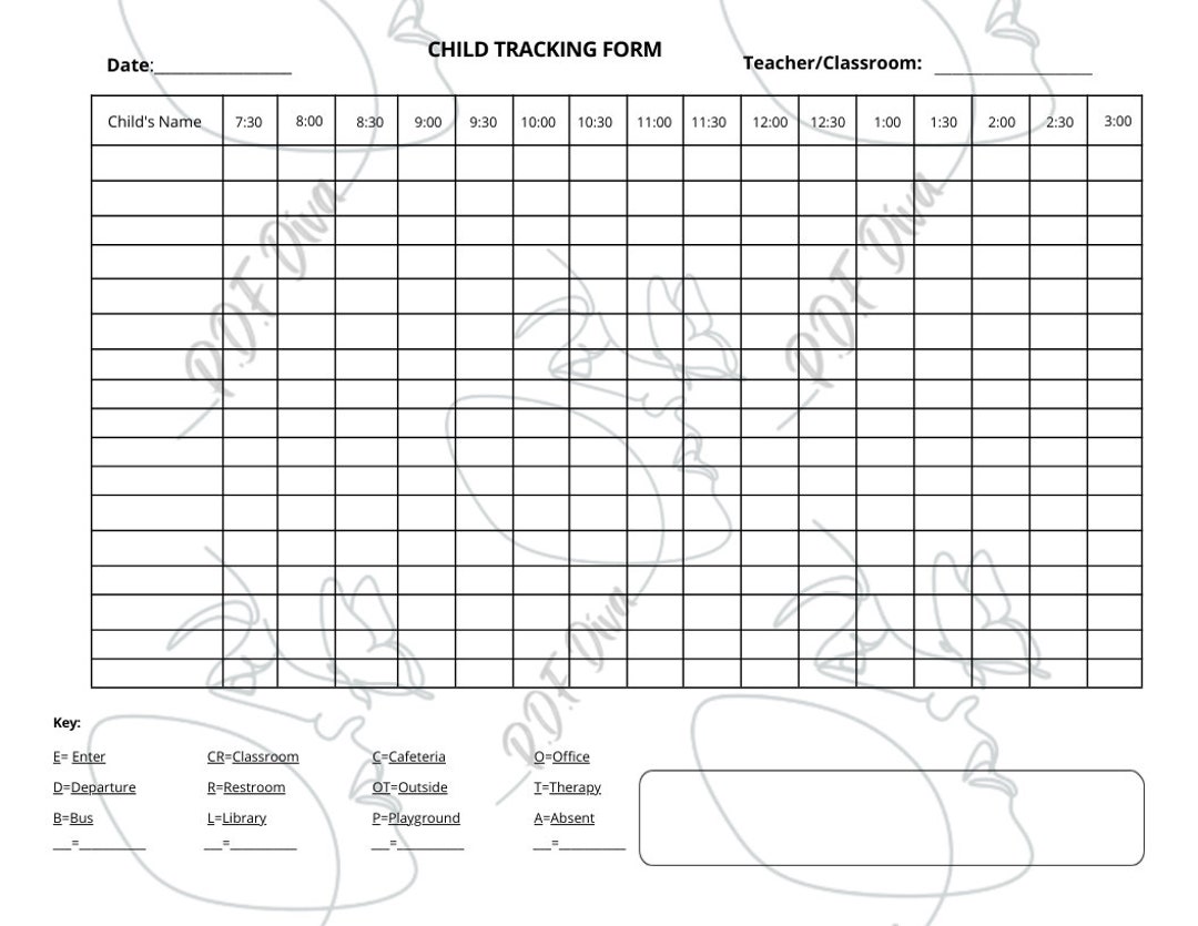 Child Tracking Form, Preschool, Prek, Tracking, Student Tracking ...