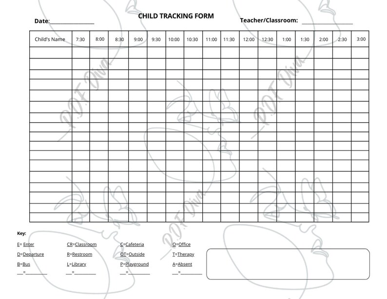 Child Tracking Form, Preschool, Prek, Tracking, Student Tracking ...