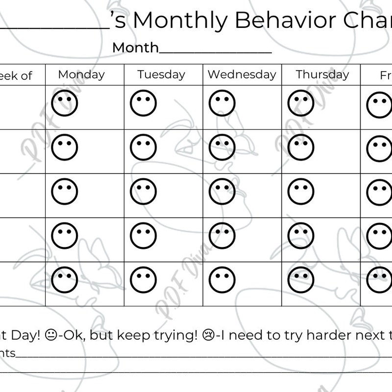 Behavior Chart - Etsy