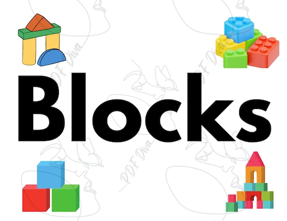 Block Area Sign Classroom Center Signs