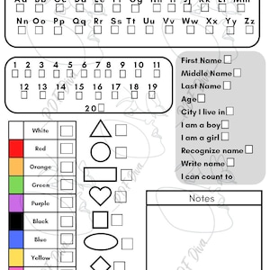 Pre-k Skills Assessment (fillable), Preschool, Assessment, Prek ...