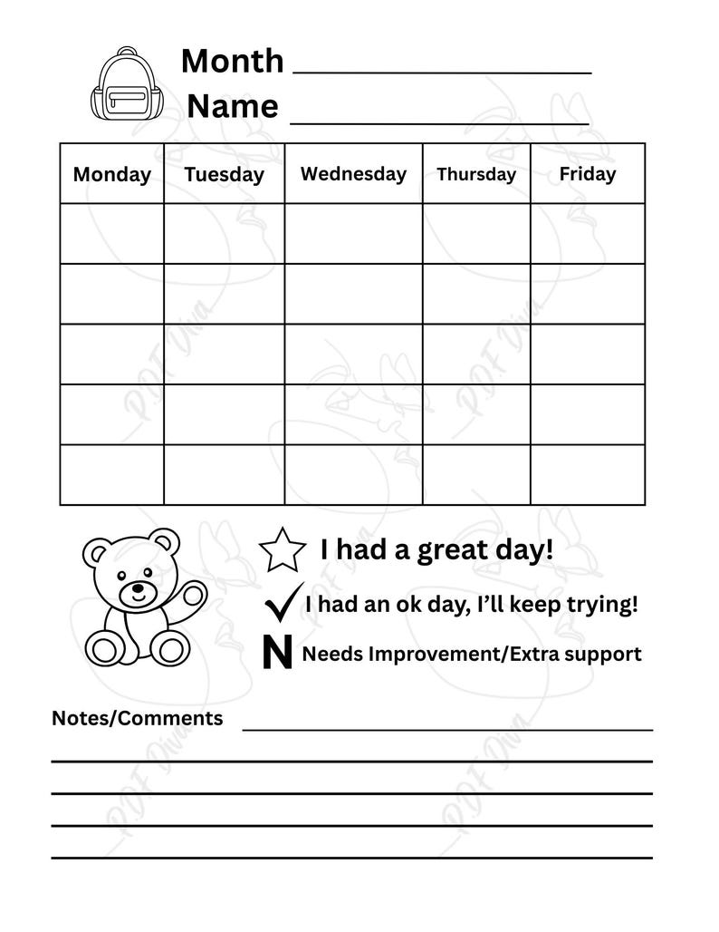 Behavior Chart, Preschool, Behavior Management, Elementary, Daily ...