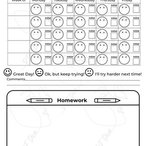 Monthly Behavior Chart With Daily Initials Box, Behavior Management ...