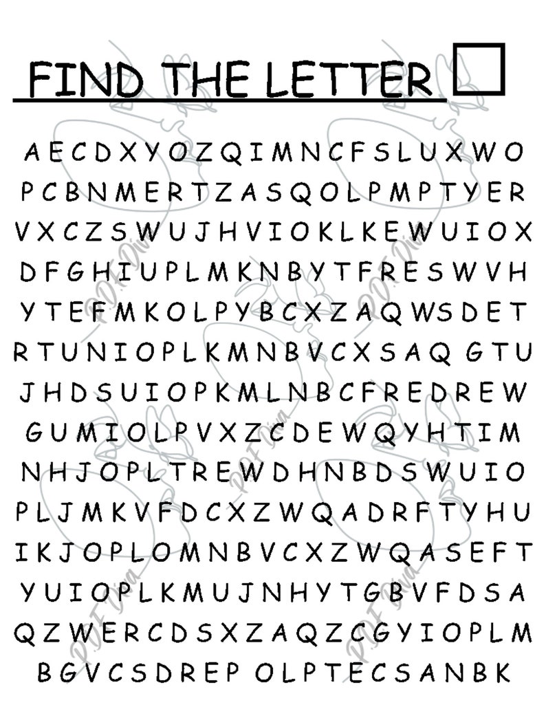 Letter and Number Search, Printable, Pdf, Prek, Preschool, Daycare ...