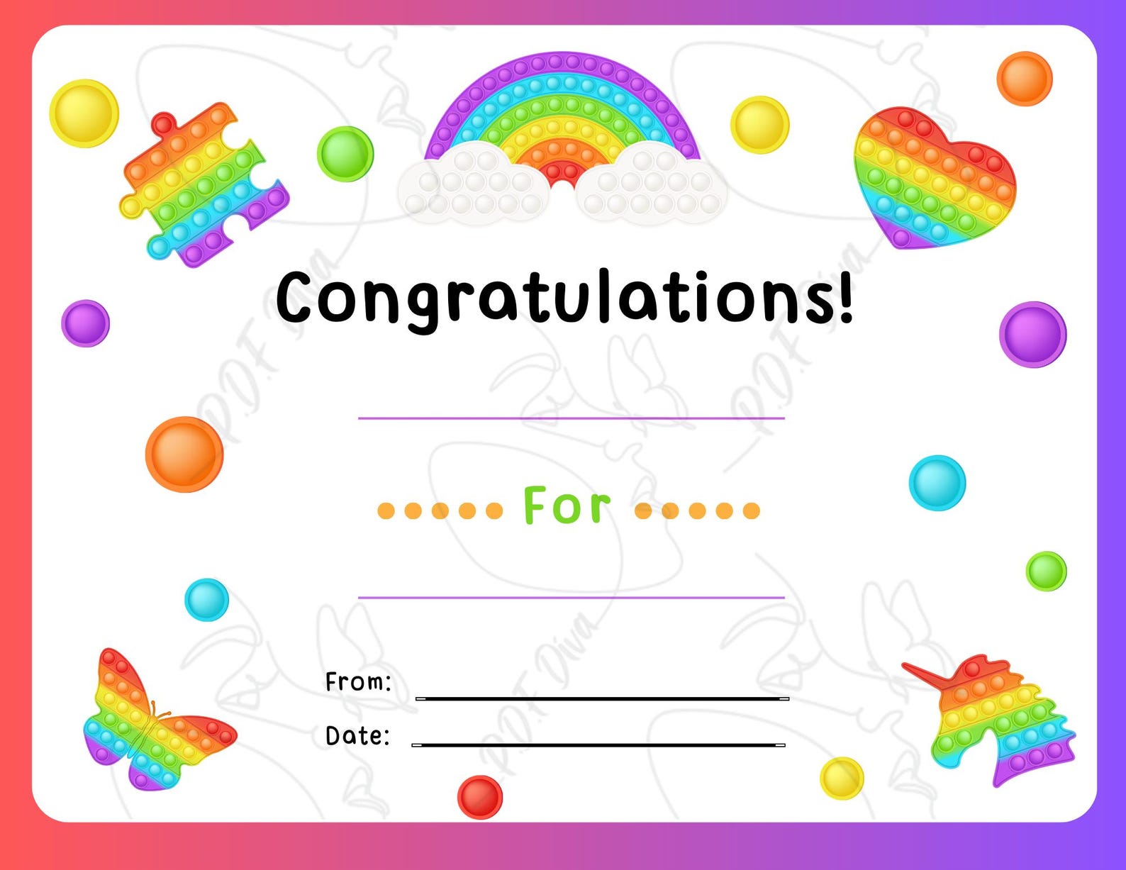Certificates, Preschool Awards, Awards, Pop-it, Colorful Certificate ...