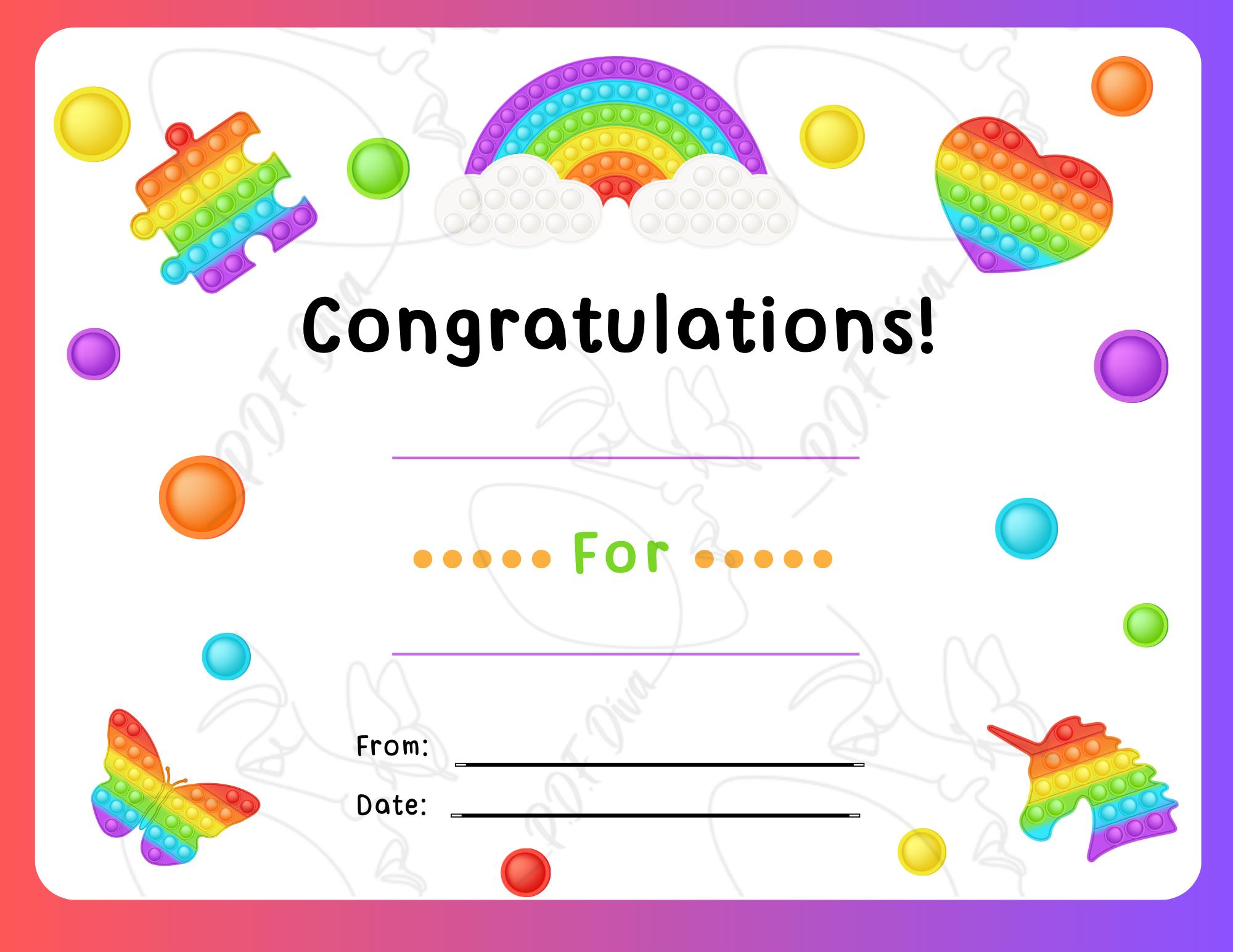 Certificates, Preschool Awards, Awards, Pop-it, Colorful Certificate ...