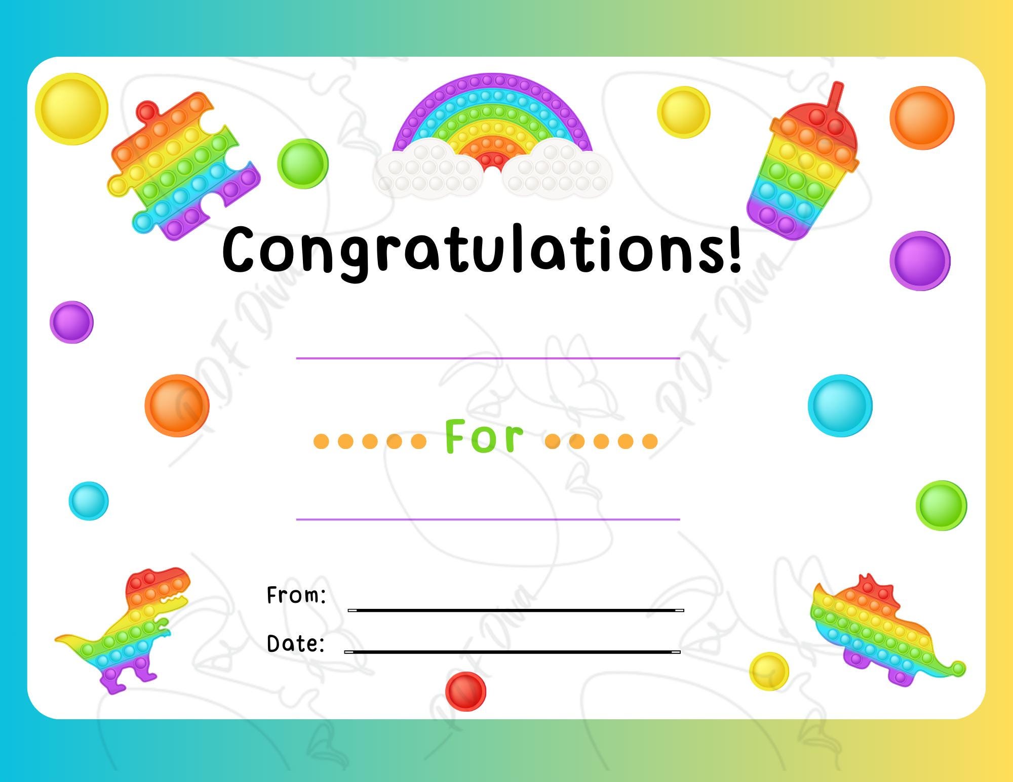Certificates, Preschool Awards, Awards, Pop-it, Colorful Certificate ...