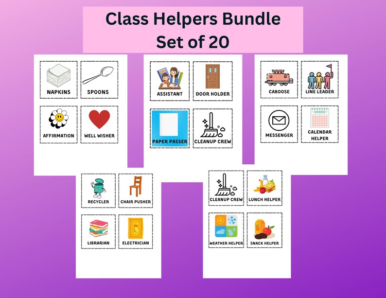 Class Helper's Bundle, Preschool Jobs, Class Jobs, Preschool Helpers ...