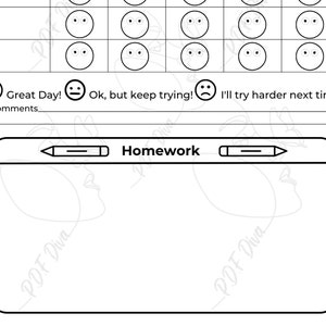 Monthly Behavior Chart W/homework Section - Etsy