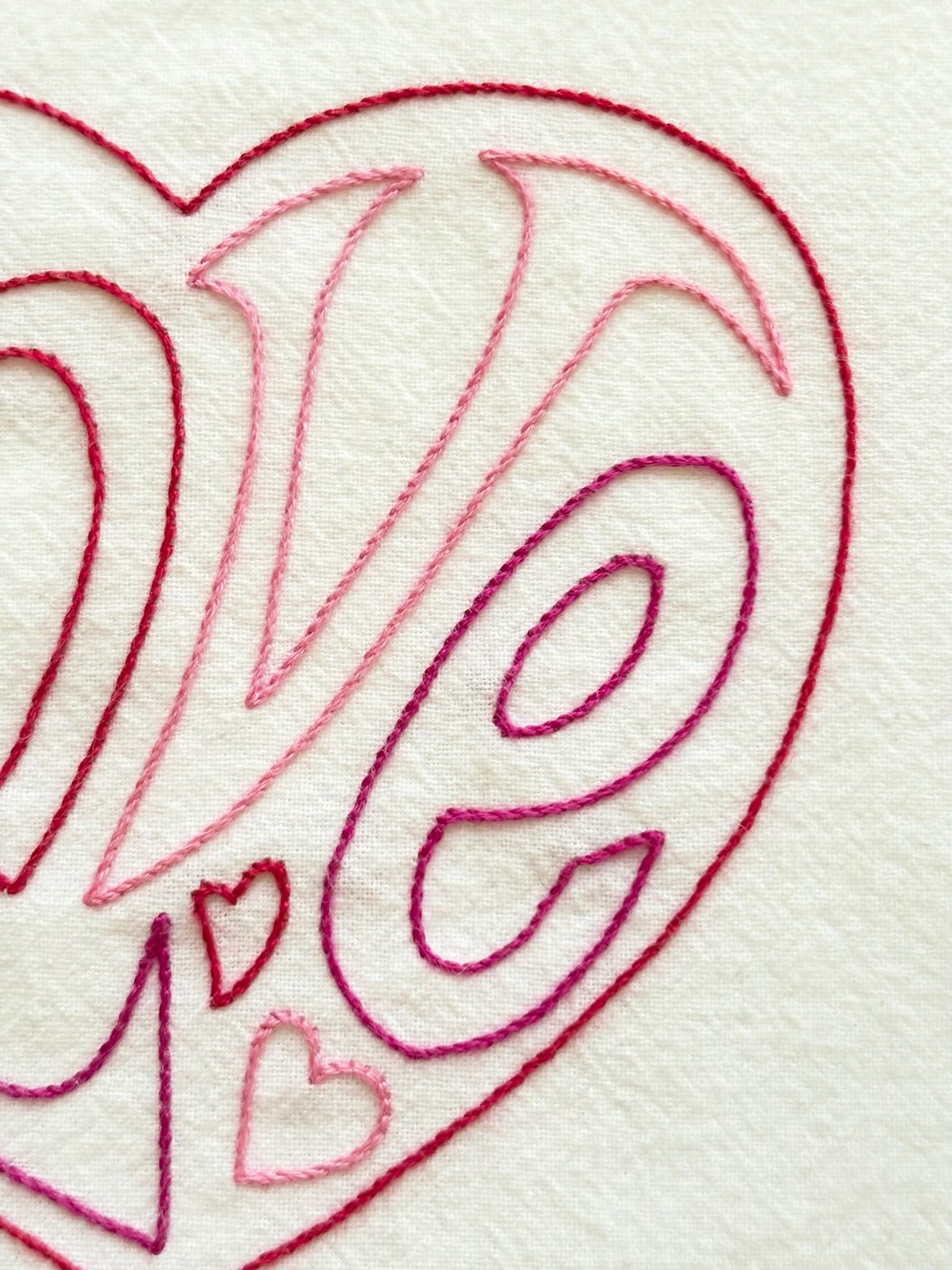 Hand Embroidered Love Heart, Cotton Flour Sack Towel, Valentine - Etsy