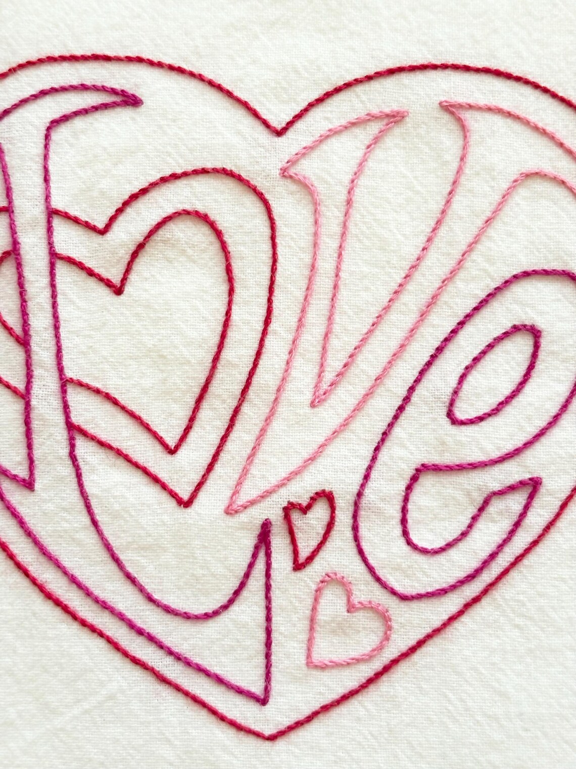 Hand Embroidered Love Heart, Cotton Flour Sack Towel, Valentine - Etsy